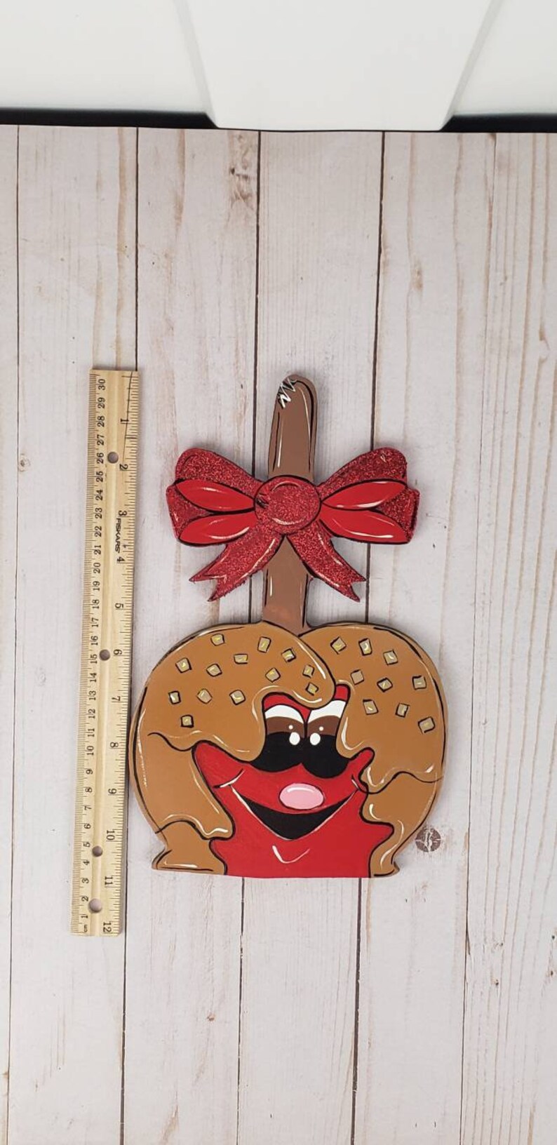 Funny Caramel Apple Door Hanger – Fall Front Porch Decor – Apple Face ...