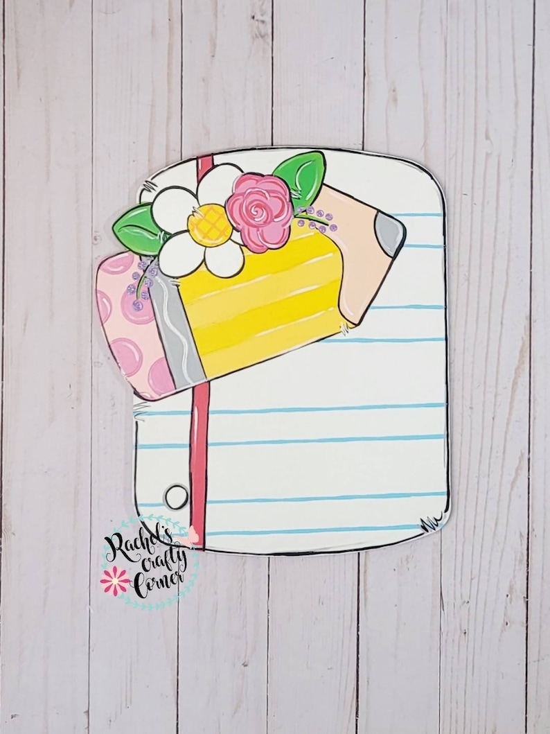 Teacher Floral Pencil and Sheet of Paper Sign - Etsy