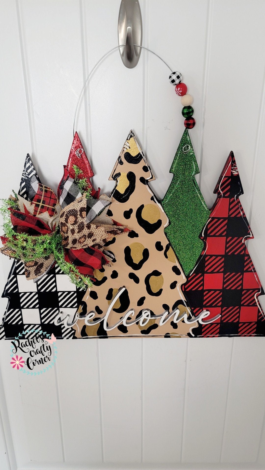 Patterned Pine Trees Door Hanger – Holiday Welcome Decor - Etsy