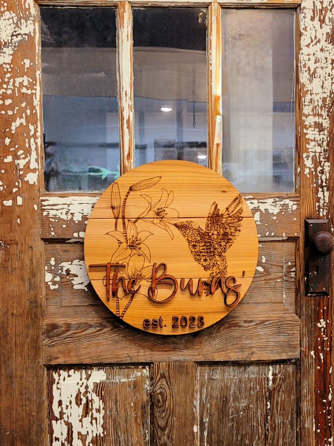 Hummingbird and Lily House Sign - Etsy