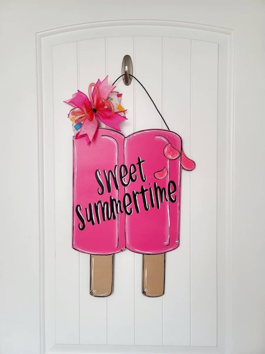 Sweet Summertime Double Juicy Popsicle, Hand Painted Door Hanger Sign ...