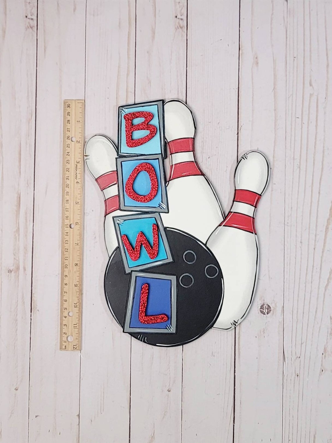 Bowling Pins and Ball Sign - Etsy