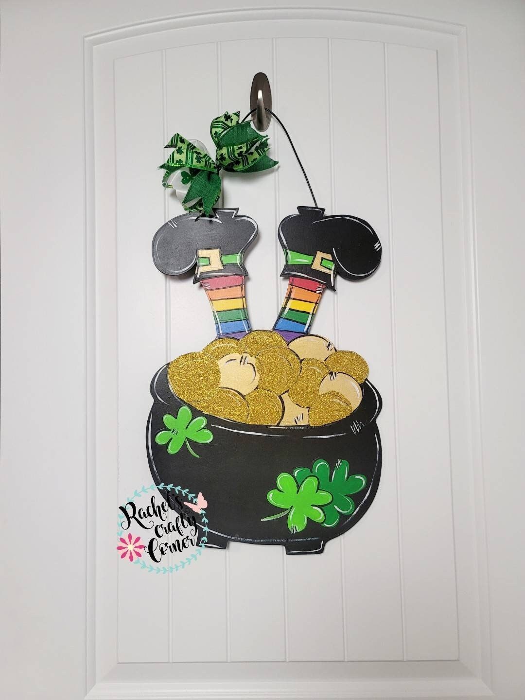 Silly Leprechaun Stuck in Pot of Gold St. Patricks Day Hand Painted ...