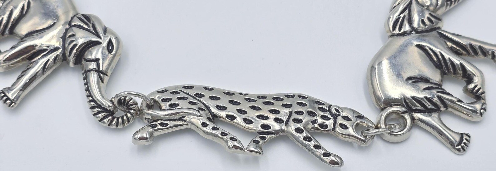 Leopard & Elephant Ann Klein Chain Belt • 1990s - Etsy