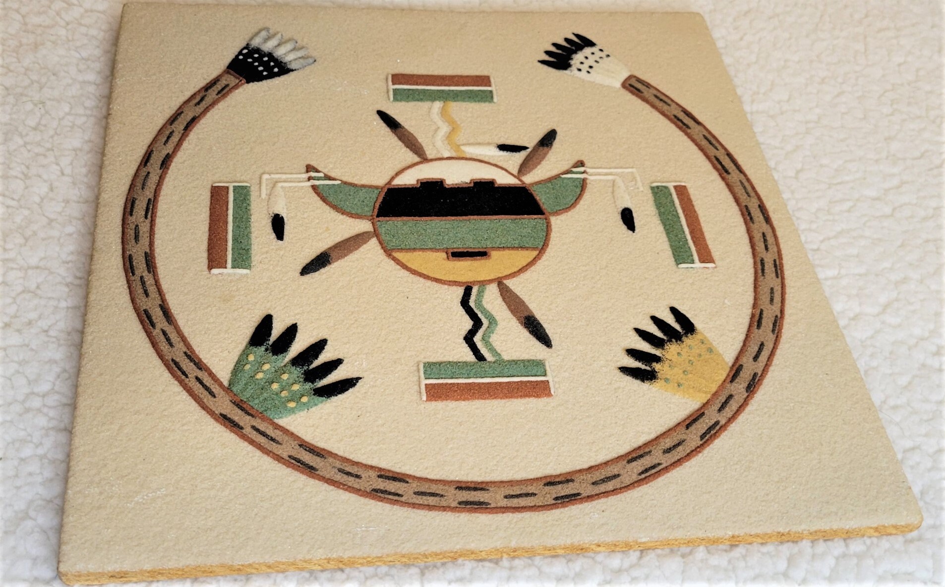 Vintage Navajo Sun Shield Sand Painting by Ben Sam - Etsy