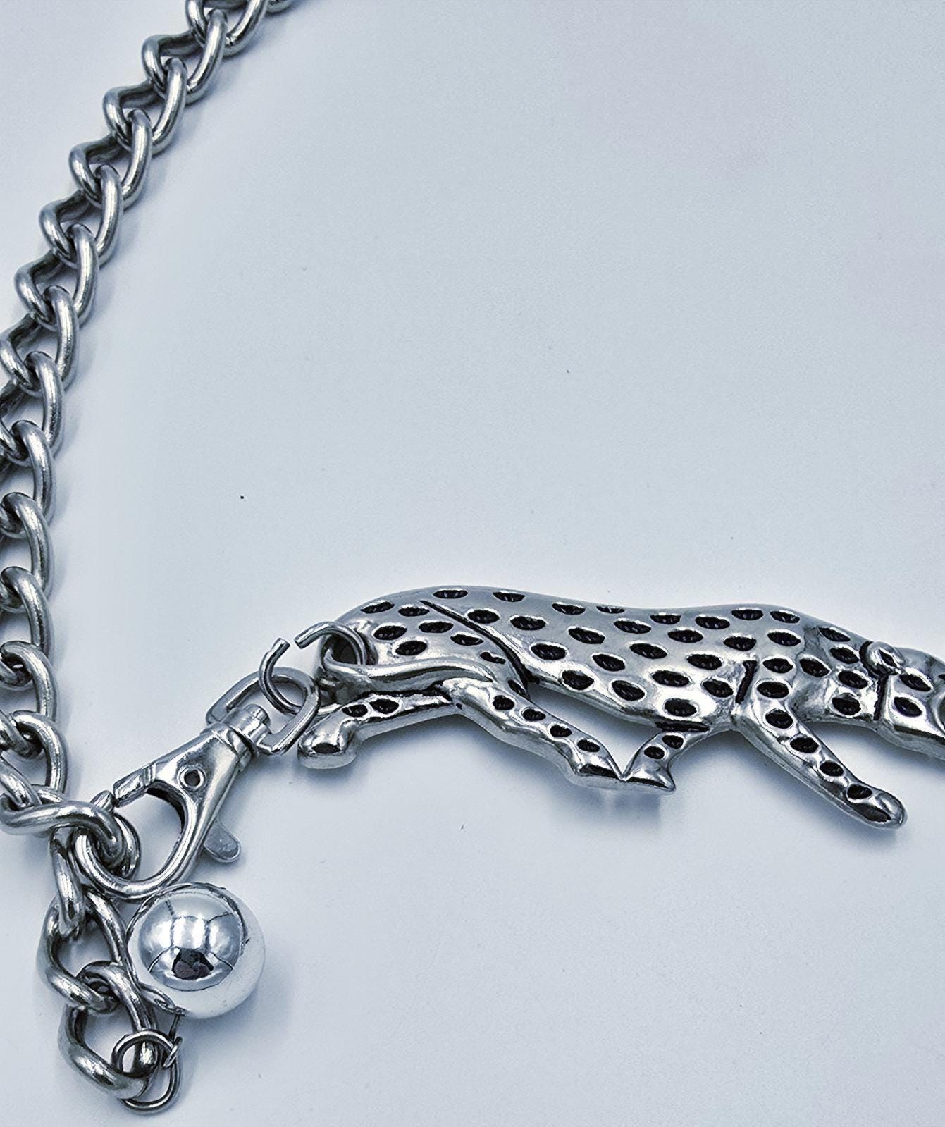 Leopard & Elephant Ann Klein Chain Belt • 1990s - Etsy