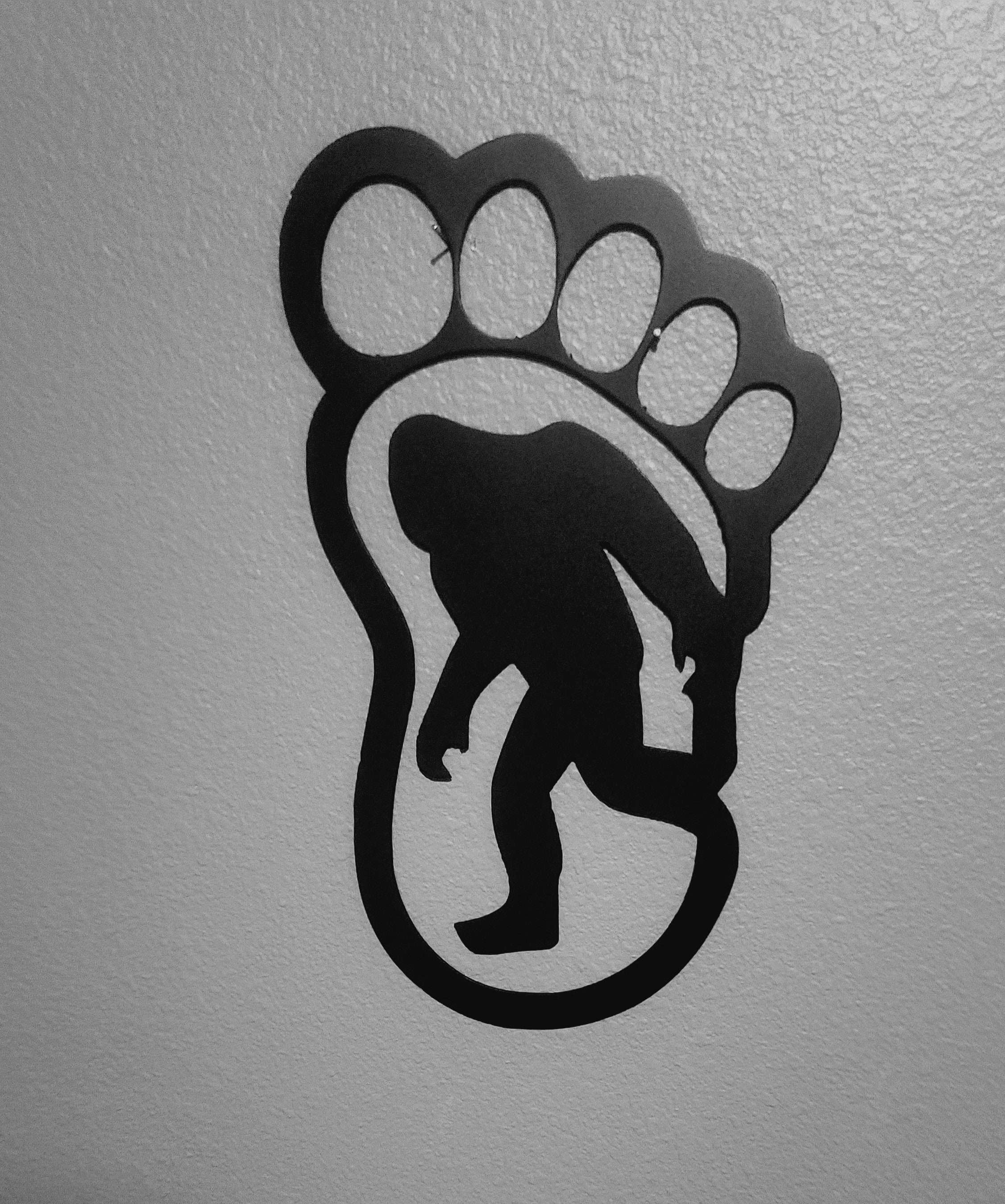 Bigfoot in Foot Metal Art - Etsy