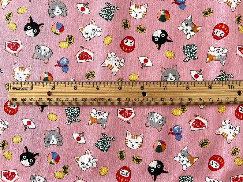 Cat Fabric Cute Cat Fabric by the Yard Cat Pattern Cotton | Etsy