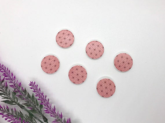 Sewing & Fiber Pink Buttons 2 Pack of Asanoha Pattern Buttons Anime ...