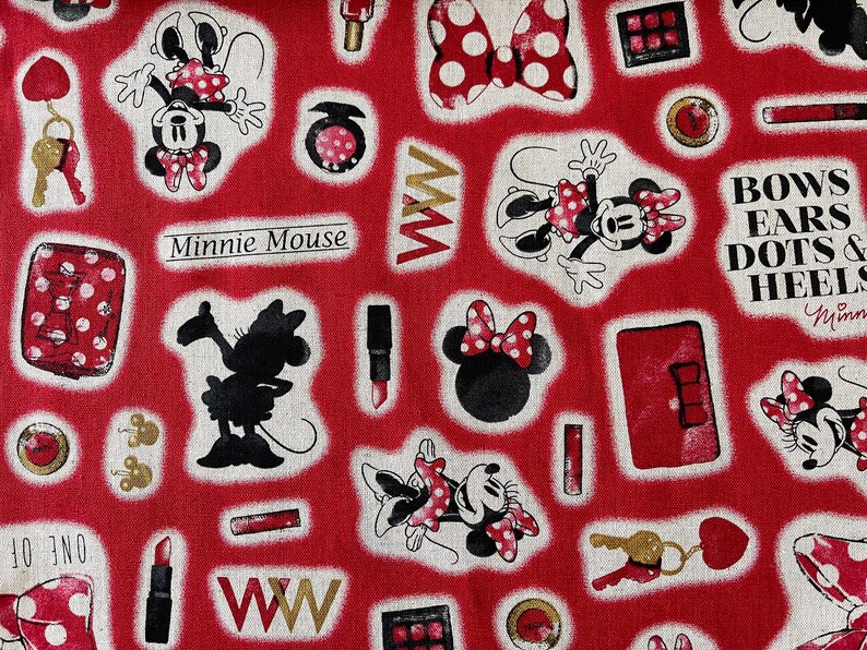 Minnie Mouse Fabric Disney Medium Weight Cotton Fabric - Etsy