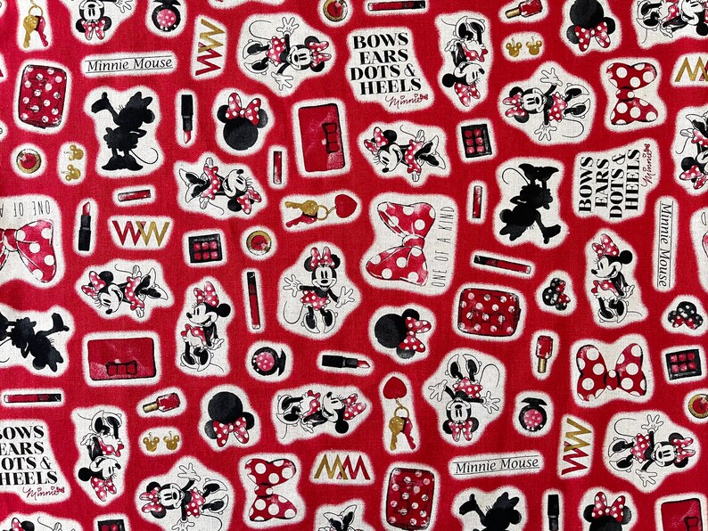 Minnie Mouse Fabric Disney Medium Weight Cotton Fabric - Etsy
