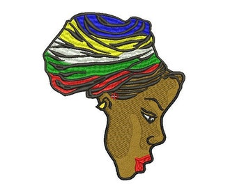 OES African Woman Embroidery Design | Etsy