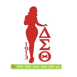 Delta Sigma Theta Lady Fortitude Cut File, Silhouette,cricut, Jpeg, Svg ...