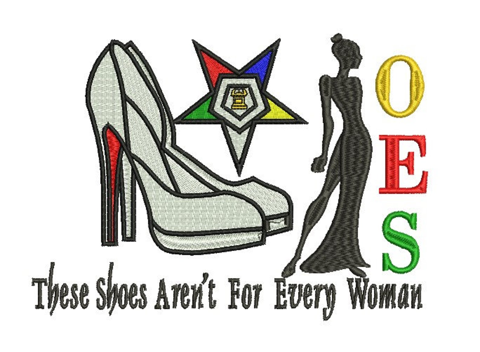 OES SHOES Order of the Eastern Star Embroidery Design | Etsy