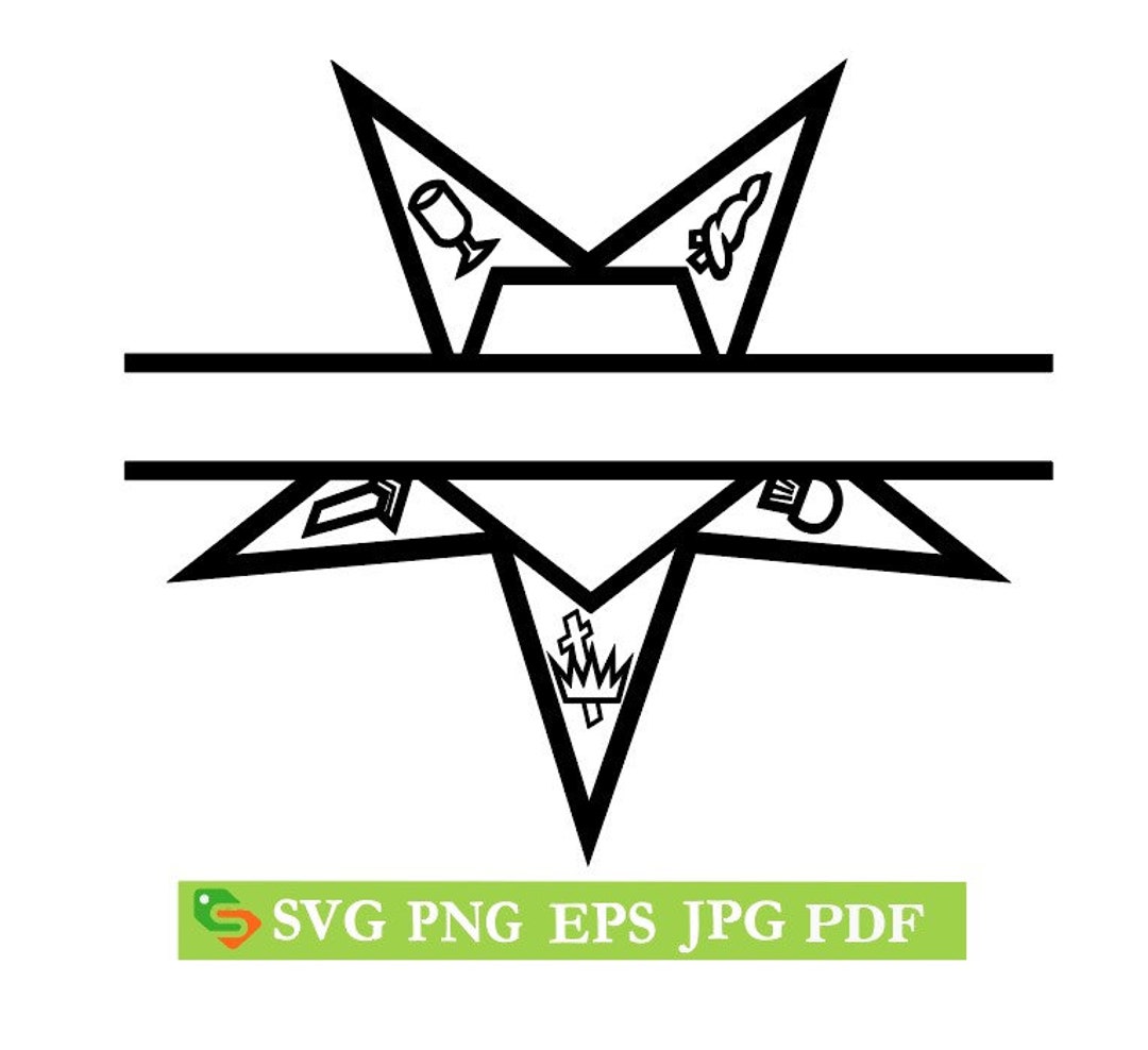 Order of the Eastern Star SVG, Order of the Eastern Star Split Monogram ...