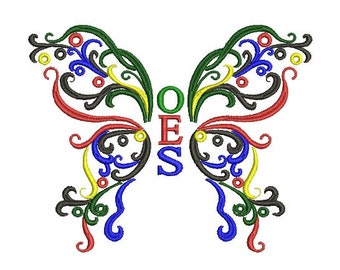 OES Order of the Eatsern Star Butterfly Embroidery Design | Etsy