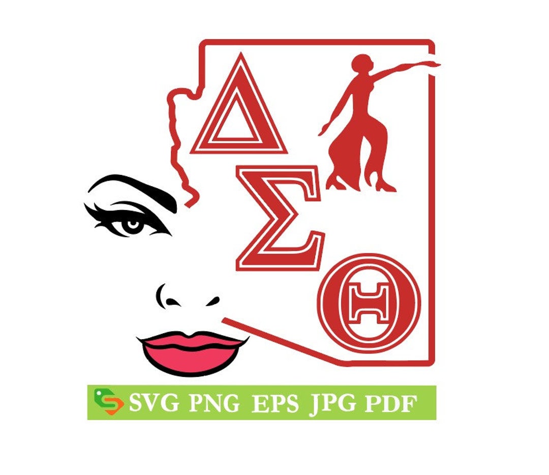 Delta Sigma Theta Lady Arizona Cut File, Silhouette,cricut, Jpeg, Svg ...