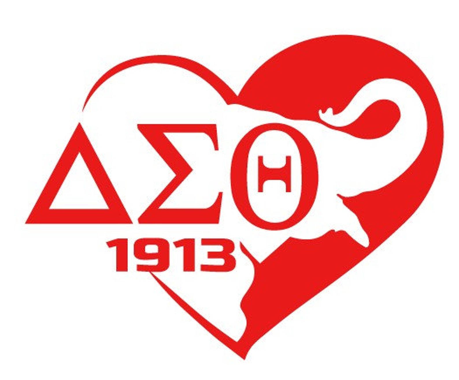 Delta Sigma Theta Heart AEO Elephant Cut File - Etsy