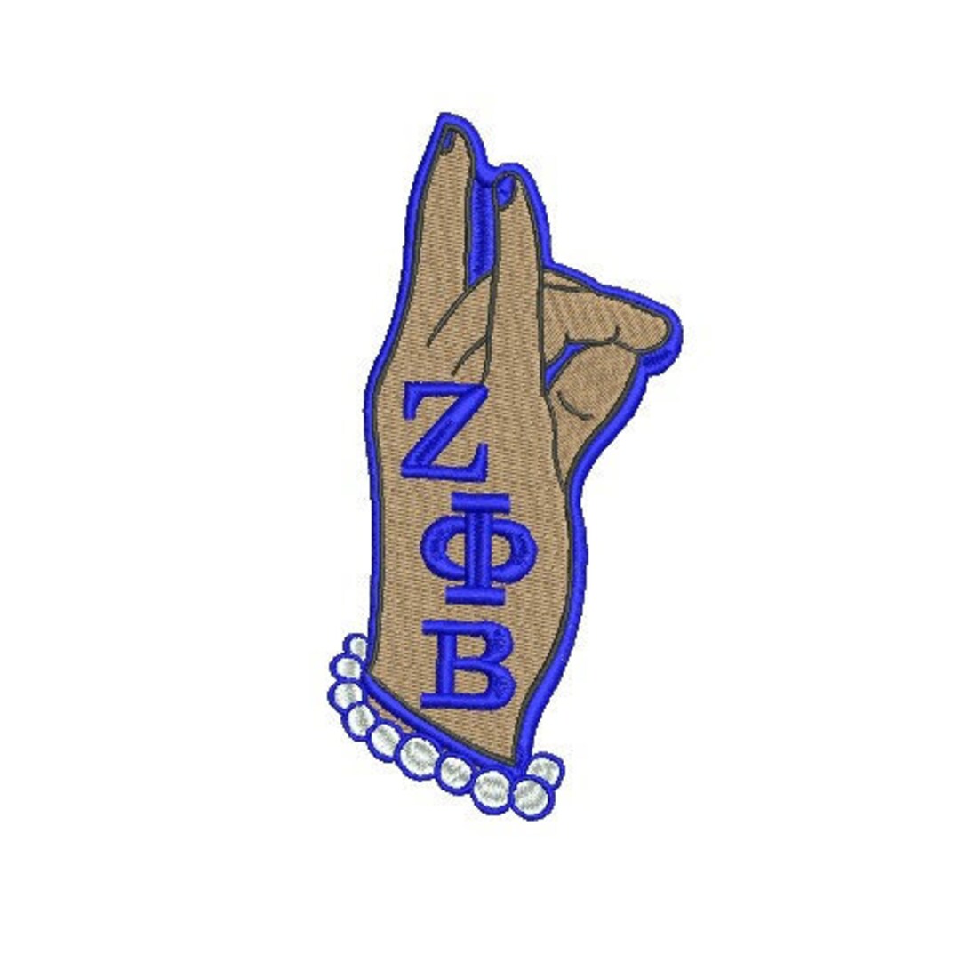 Zeta Phi Beta Hand Sign Embroidery Design Etsy