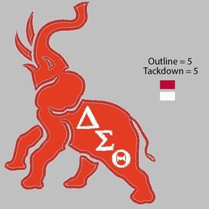 Delta Sigma Theta Elephant Applique Machine Embroidery Design Files - Etsy