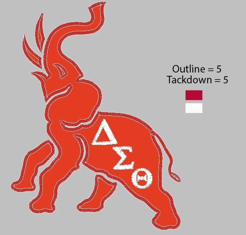 Delta Sigma Theta Elephant Applique Embroidery Design - Etsy