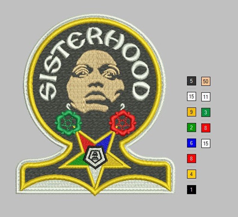 OES Sisterhood Order of the Eastern Star Embroidery Design | Etsy