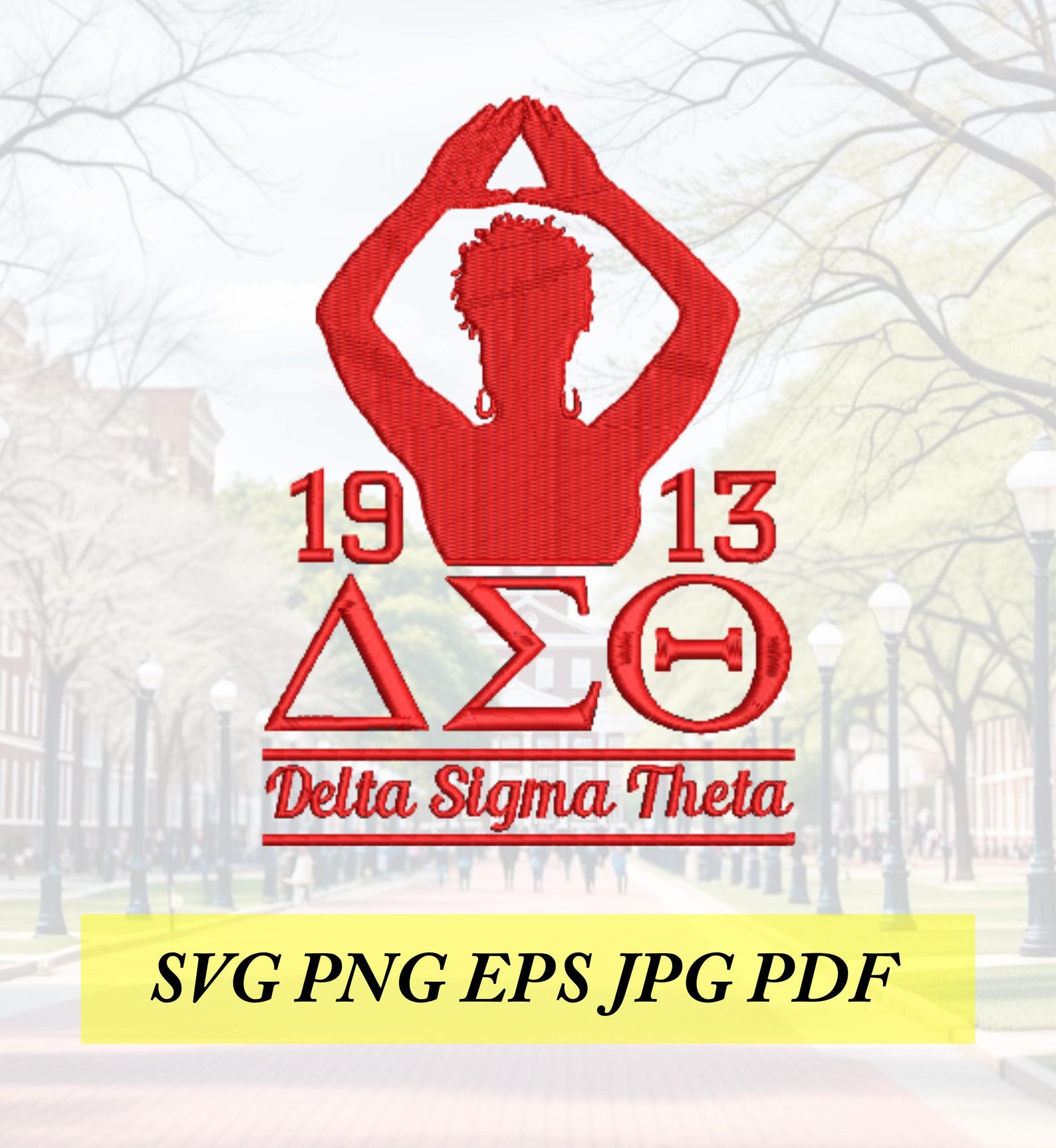 Delta Sigma Theta 1913 Hand Sign Machine Embroidery Design,digital ...