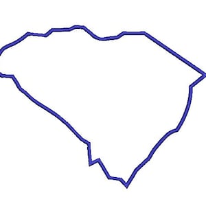 South Carolina State Outline Border Satin Stitch Machine Embroidery ...