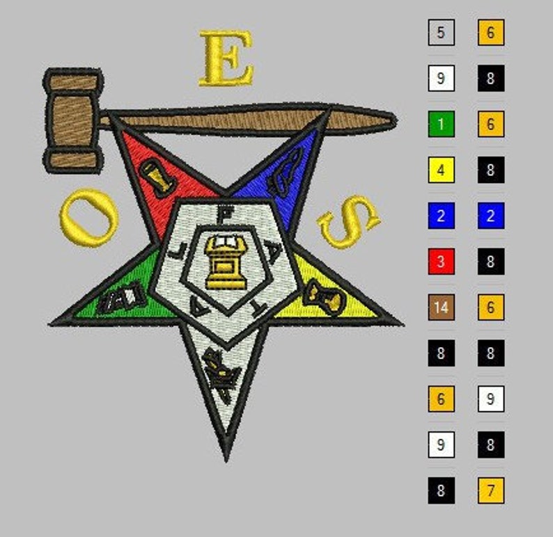 Order of the Eastern Star OES Past Matron Machine Embroidery Design ...