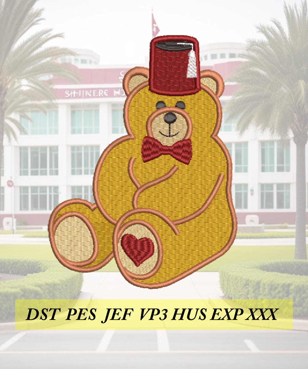 Shriner Bear Stickmuster, Maschinenstickerei, digitaler Download - Etsy ...