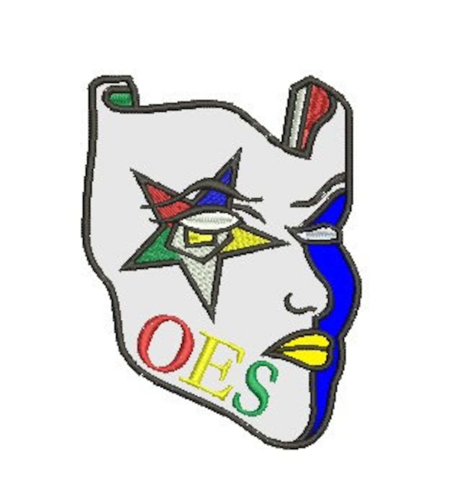 OES Order of the Eastern Star Mask Applique Embroidery Design | Etsy