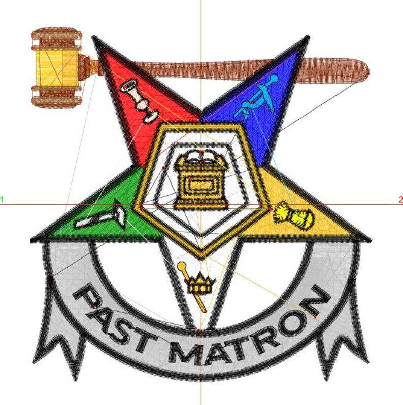 OES Past Matron Banner Machine Embroidery Design, Dst, Pes, Jef, Exp ...