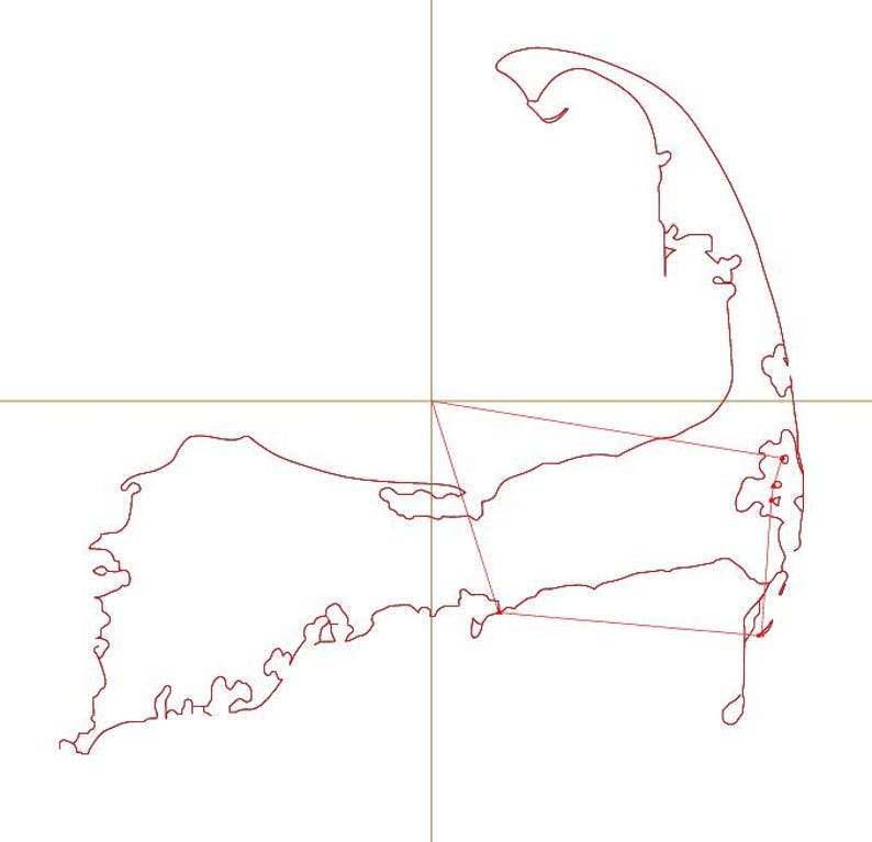 Cape Cod Redwork Map Outline Machine Embroidery Design Files - Etsy