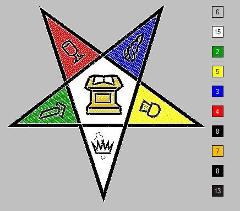 Order of the Eastern Star OES Embroidery Design | Etsy