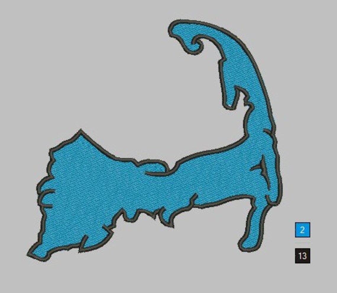 Cape Cod fill stitch embroidery designs | Etsy