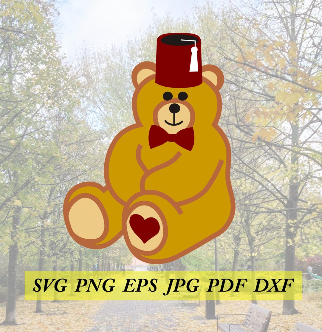Shriner Bear Cut File, Silhouette,cricut, Jpeg, Svg,dfx, Eps, Png, Clip ...