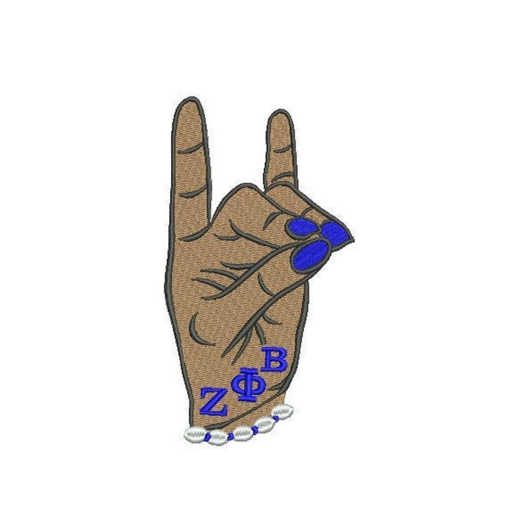Zeta Phi Beta Hand Sign Embroidery Design Etsy