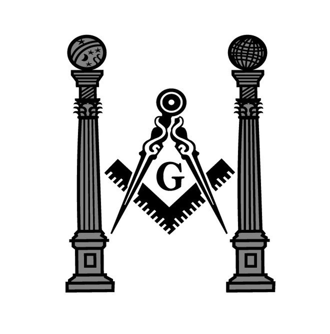 Freemason Pillars Cut File, Silhouette Cricut, Jpeg,svg, EPS, PNG, Clip ...