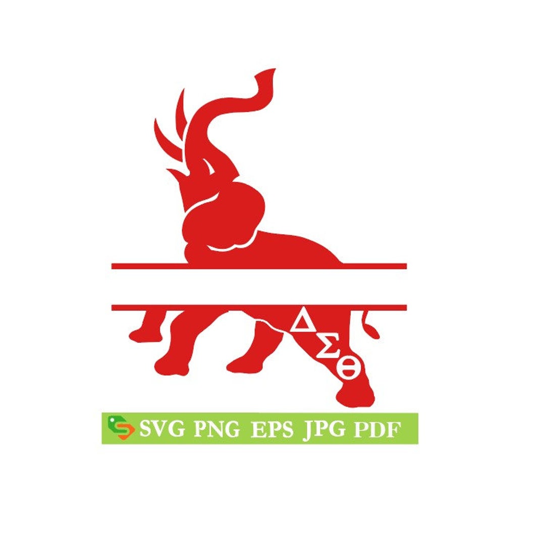 Delta Sigma Theta Elephant Split Monogram: SVG, PNG, Clipart - Etsy