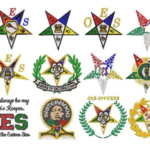 OES Order of the Eastern Star Machine Embroidery Pack - Etsy
