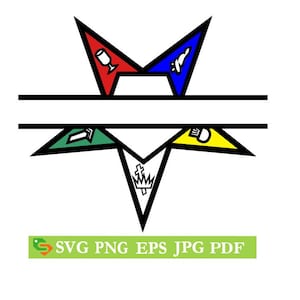 Order of the Eastern Star SVG, Order of the Eastern Star Split Monogram ...