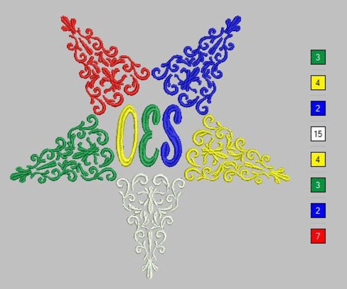Order of the Eastern Star OES Embroidery Design | Etsy