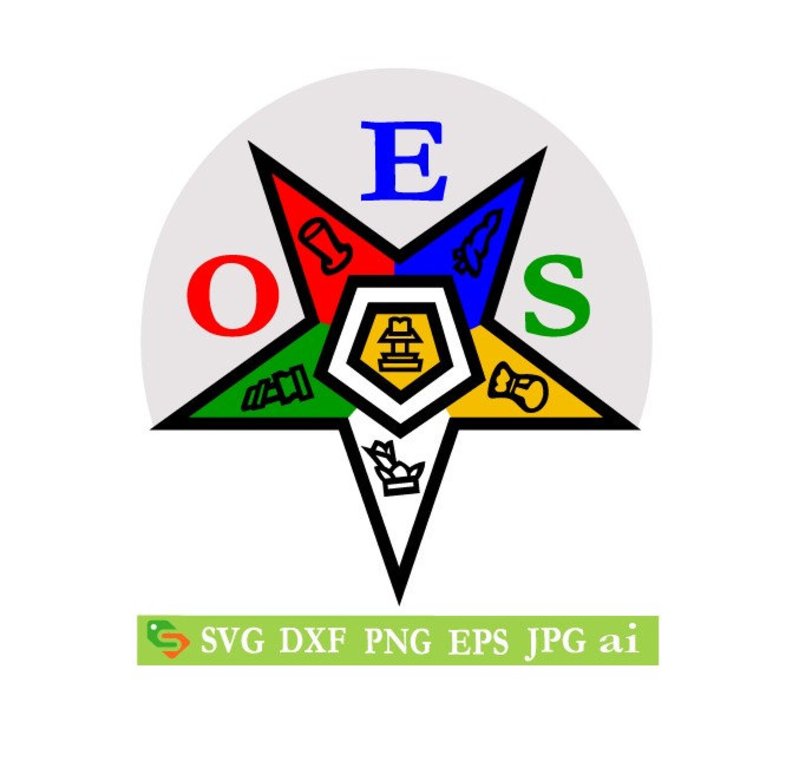 OES Order of the Eastern Star Cut File Silhouette Cricut | Etsy