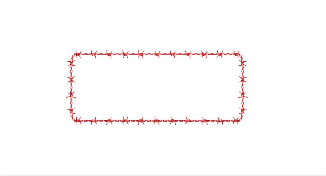 Barbed Wire Frame Rectangle Redwork Runstitch Machine Embroidery Design ...