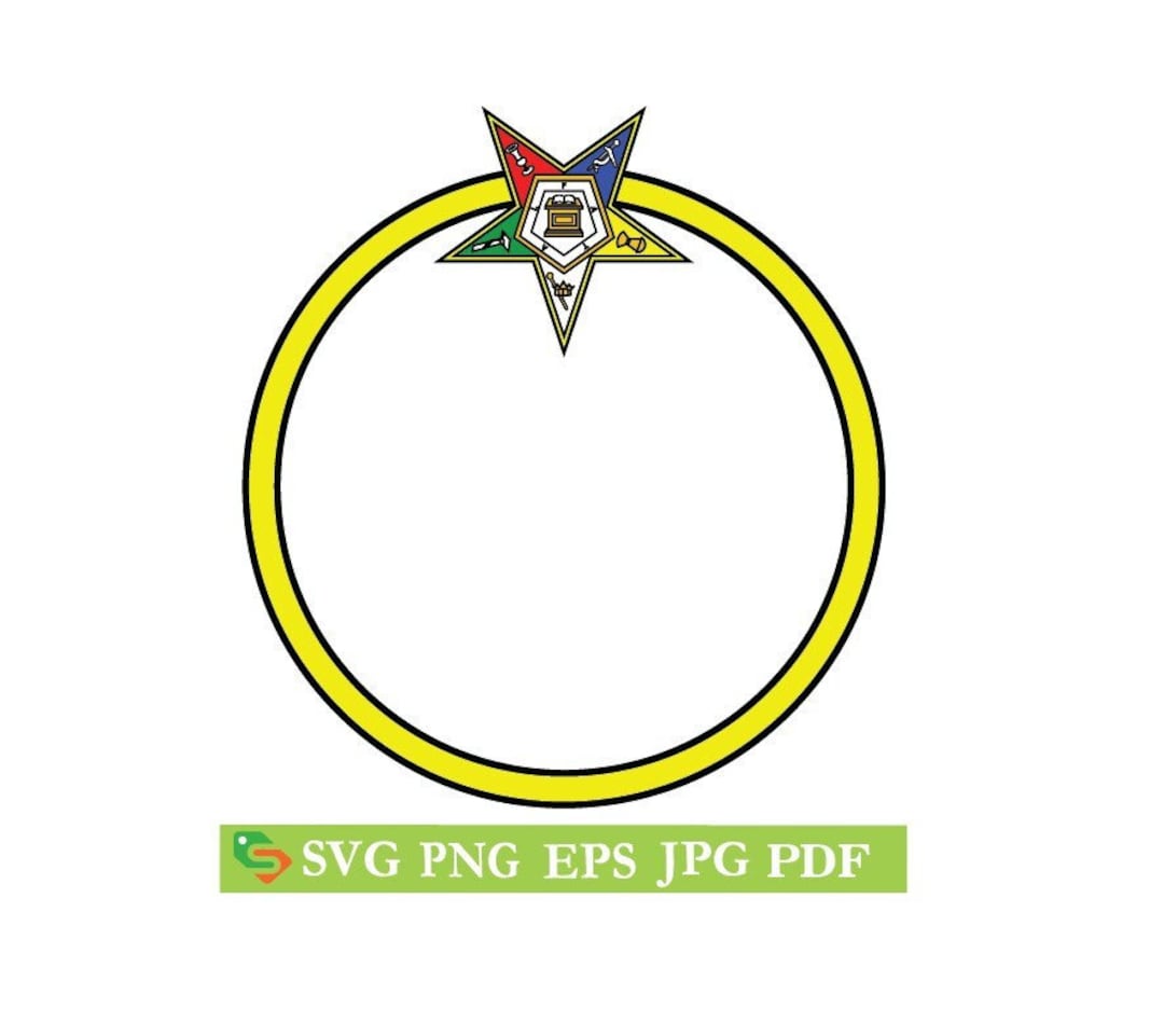 Order of the Eastern Star Round Border Cut File, Silhouette Cricut ...