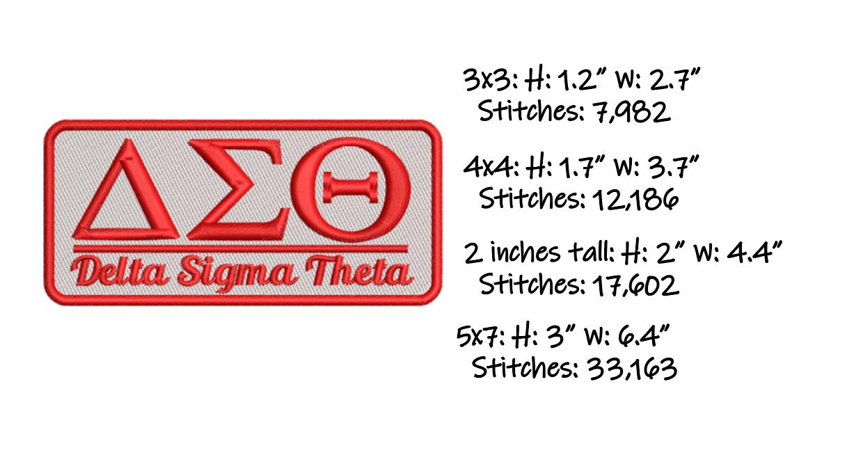 Delta Sigma Theta Filled Rectangle Machine Embroidery Files - Etsy