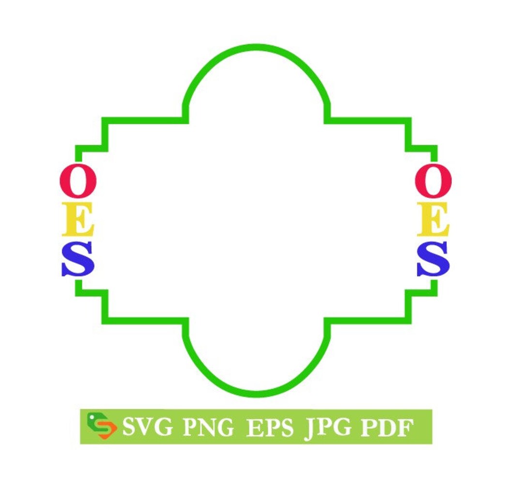Order of the Eastern Star OES Frame Cut File, Silhouette Cricut, Jpeg ...