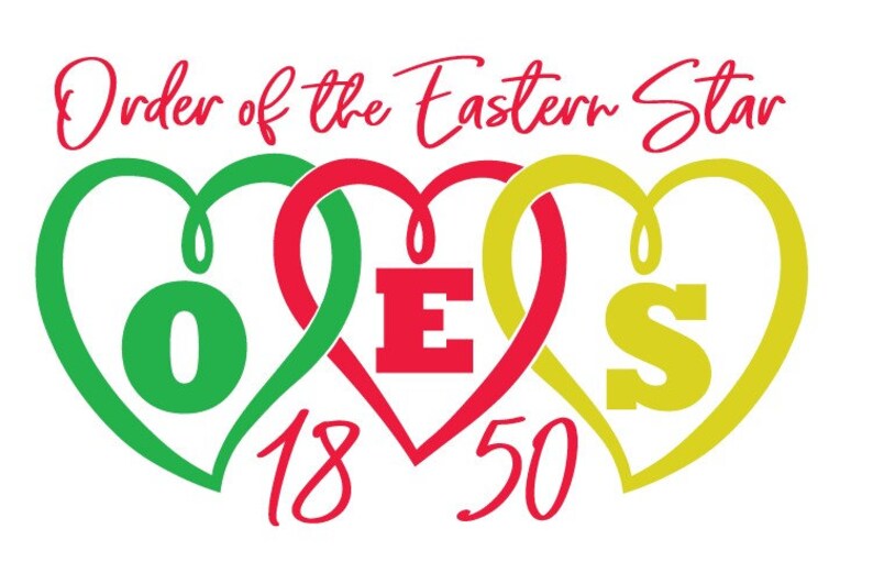 OES Order of the Eastern Star Hearts Cut File, Silhouette Cricut, Jpeg ...