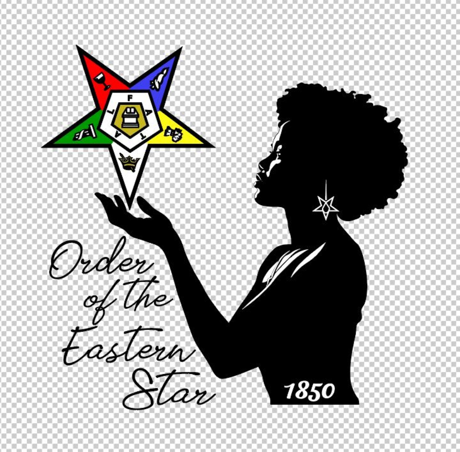 OES Order of the Eastern Star Lady Silhouette, Jpeg,svg, Eps, Png, Dxf ...