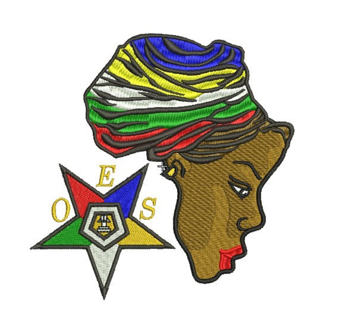 OES African Woman Embroidery Design,order of the Eastern Star ...